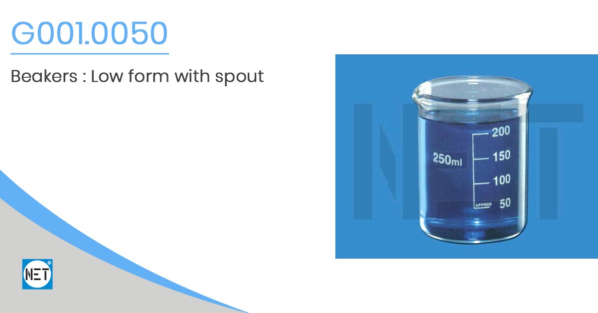 Beakers : Low form with spout - G001.0050 | Manufacturer Suppliers | Beakers Glassware ...