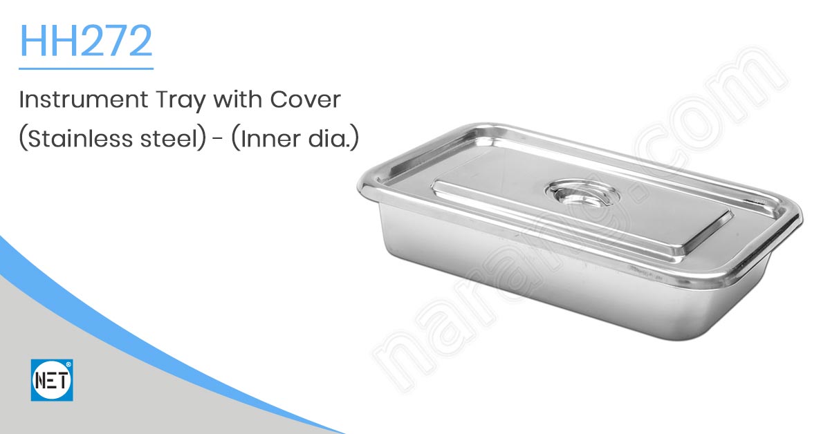 Instrument Tray with Cover (Stainless steel) - (Inner dia.) - HH272 ...