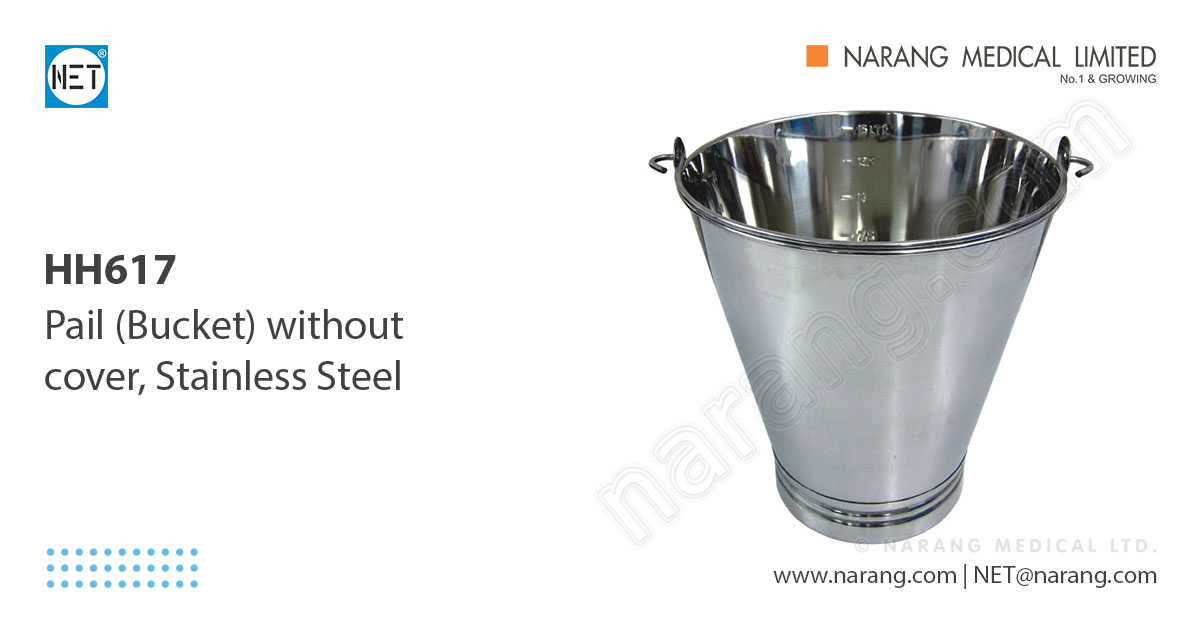 Pail (Bucket), Stainless Steel, Deluxe Quality - HH617 | Pail (Bucket ...