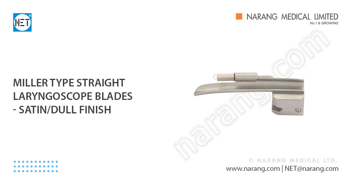 Miller Type Straight Laryngoscope Blades Dull Finish Manufacturer
