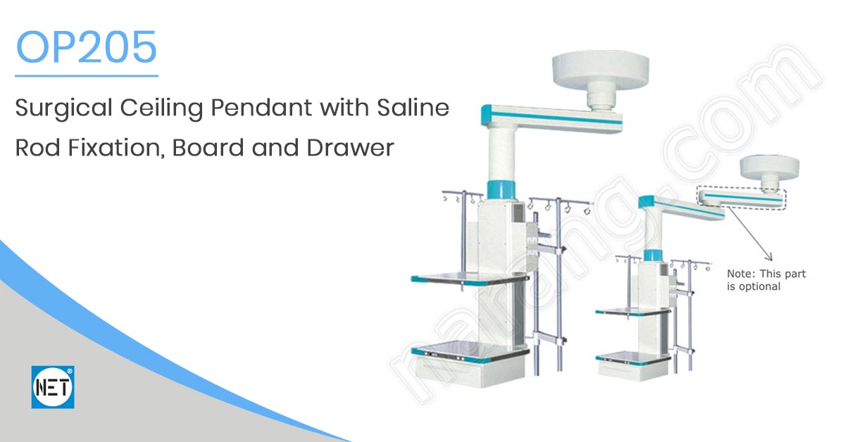 Surgical Ceiling Pendant with Saline Rod Fixation, Board and Drawer ...