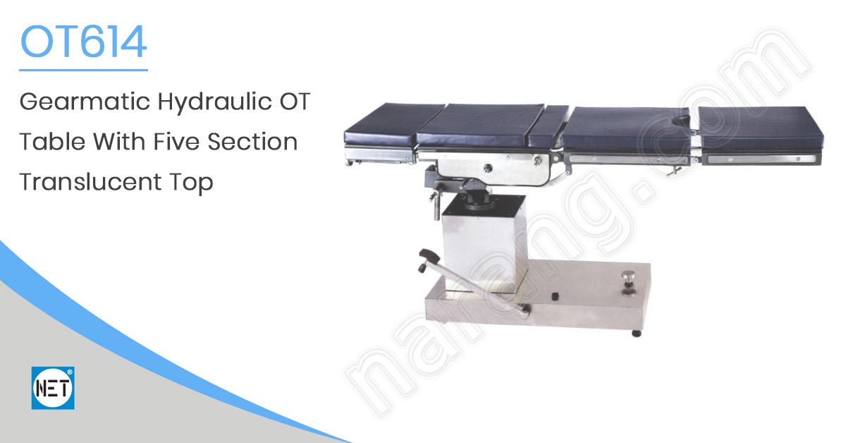 Gearmatic Hydraulic OT Table With Five Section Translucent Top - OT614 ...